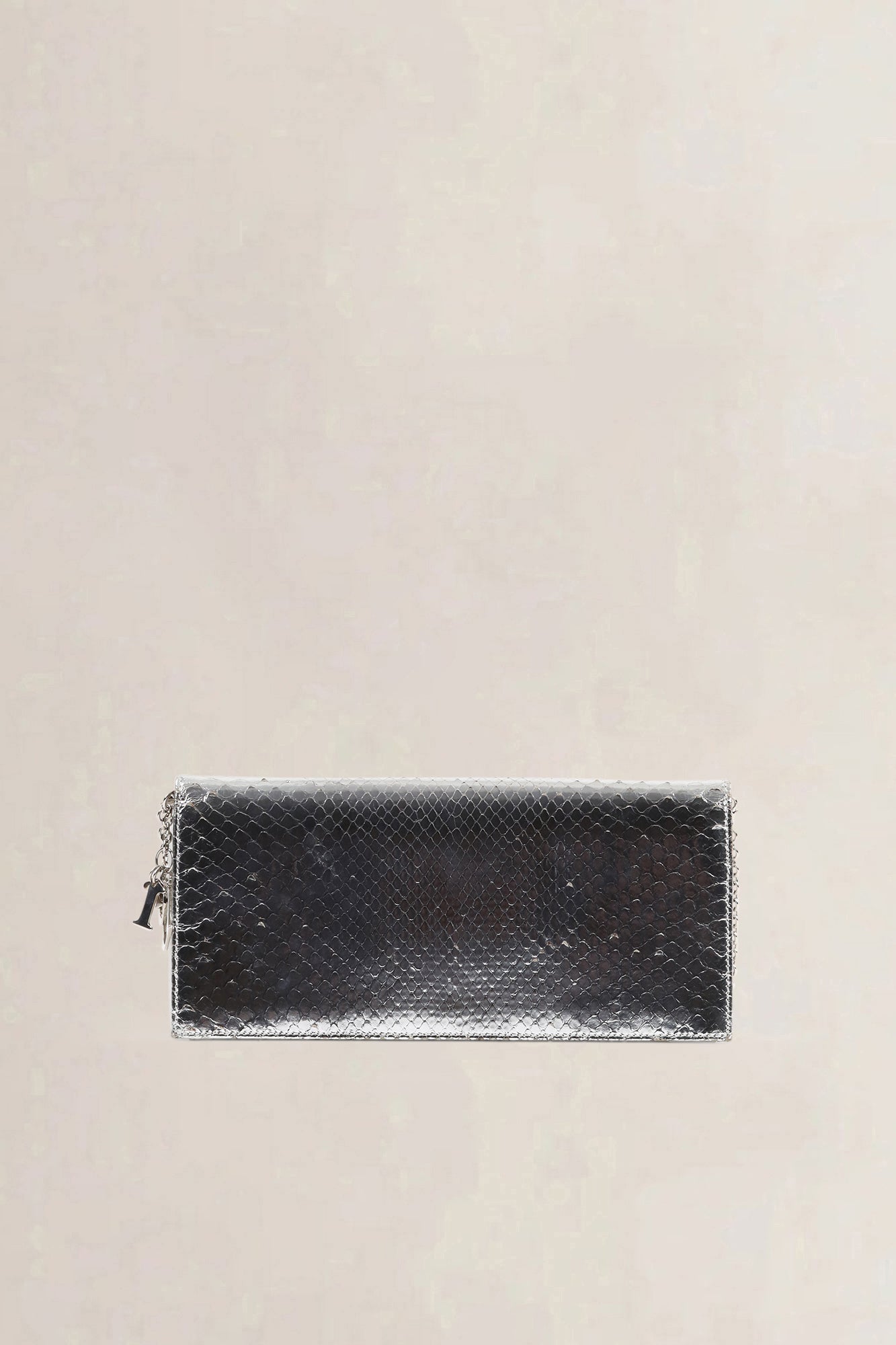 Christian Dior Silver Python Embossed Wallet On Chain – Never Out of Style